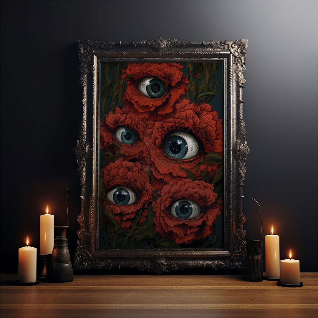 The All Seeing Flowers, Fantasy Dark Cottagecore, Creepy Bouquet ...