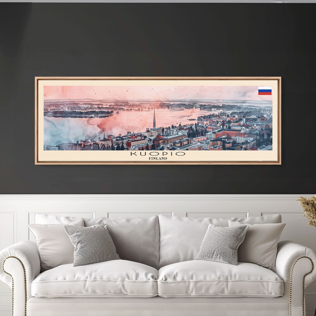 Kuopio Finland Wall Art, Panoramic Travel Poster, Panoramic Framed ...