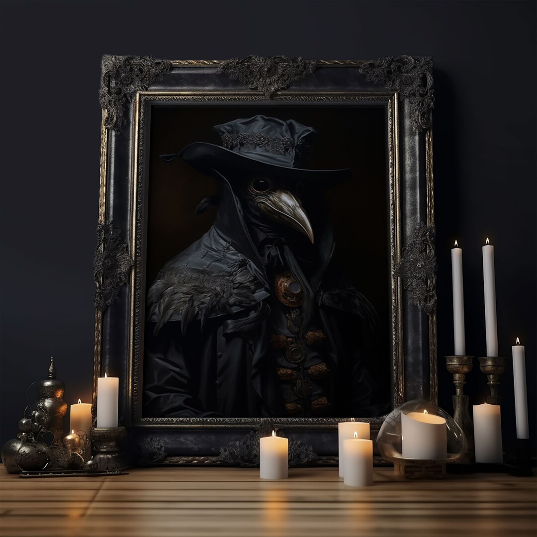 Gothic Plague Doctor Print, Vintage Canvas, Art Canvas Print, Dark ...