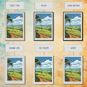 Mount Elgon National Park Retro Travel Poster - Original Framed Canvas ...