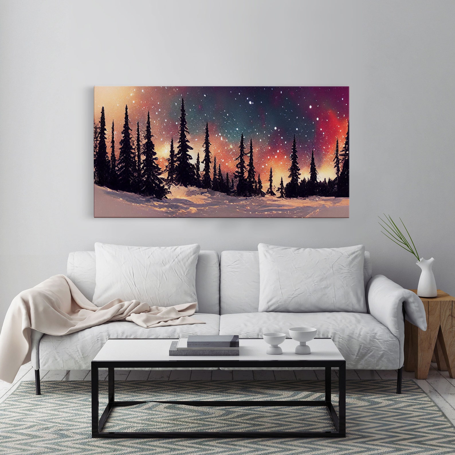 Snowfall in the Forest Canvas Print Winter Wall Art - Etsy