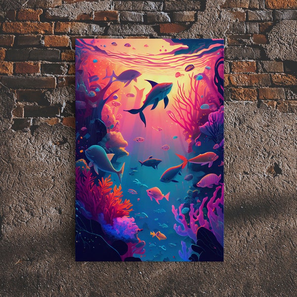 Coral Reef and Fish Art - Etsy