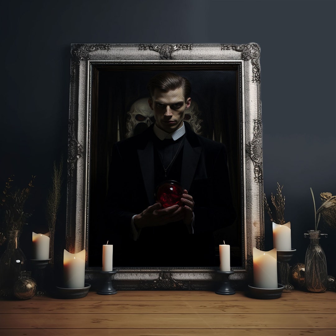 Portrait of A Vampire Lestat, Framed Canvas Print, Spooky Halloween Art - Etsy