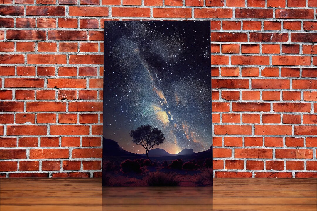 Starry Night Sky Over the Plains of Texas, Beautiful Farmhouse Art ...