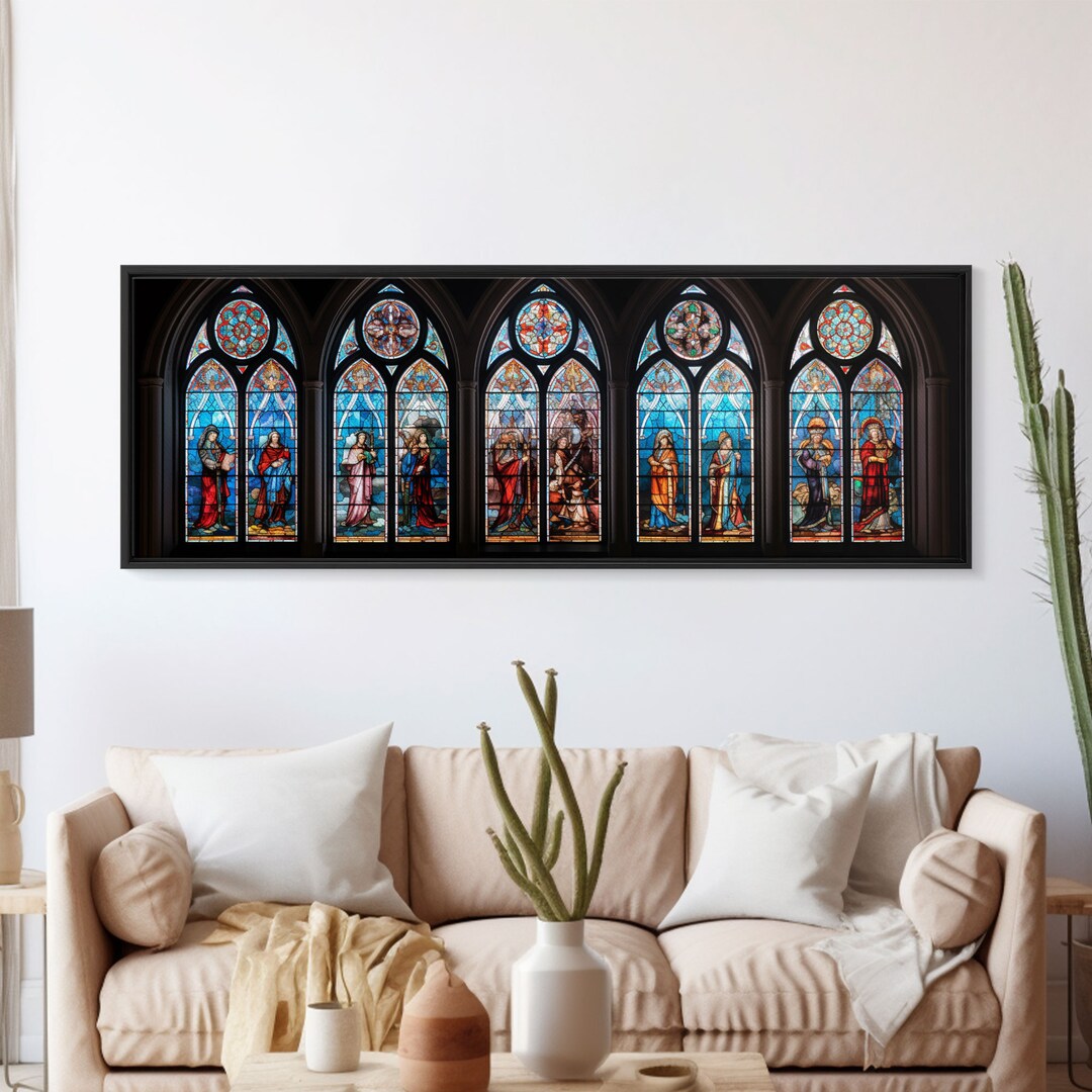 Stained Glass Windows Canvas Print, Stained Glass Painting on Canvas ...