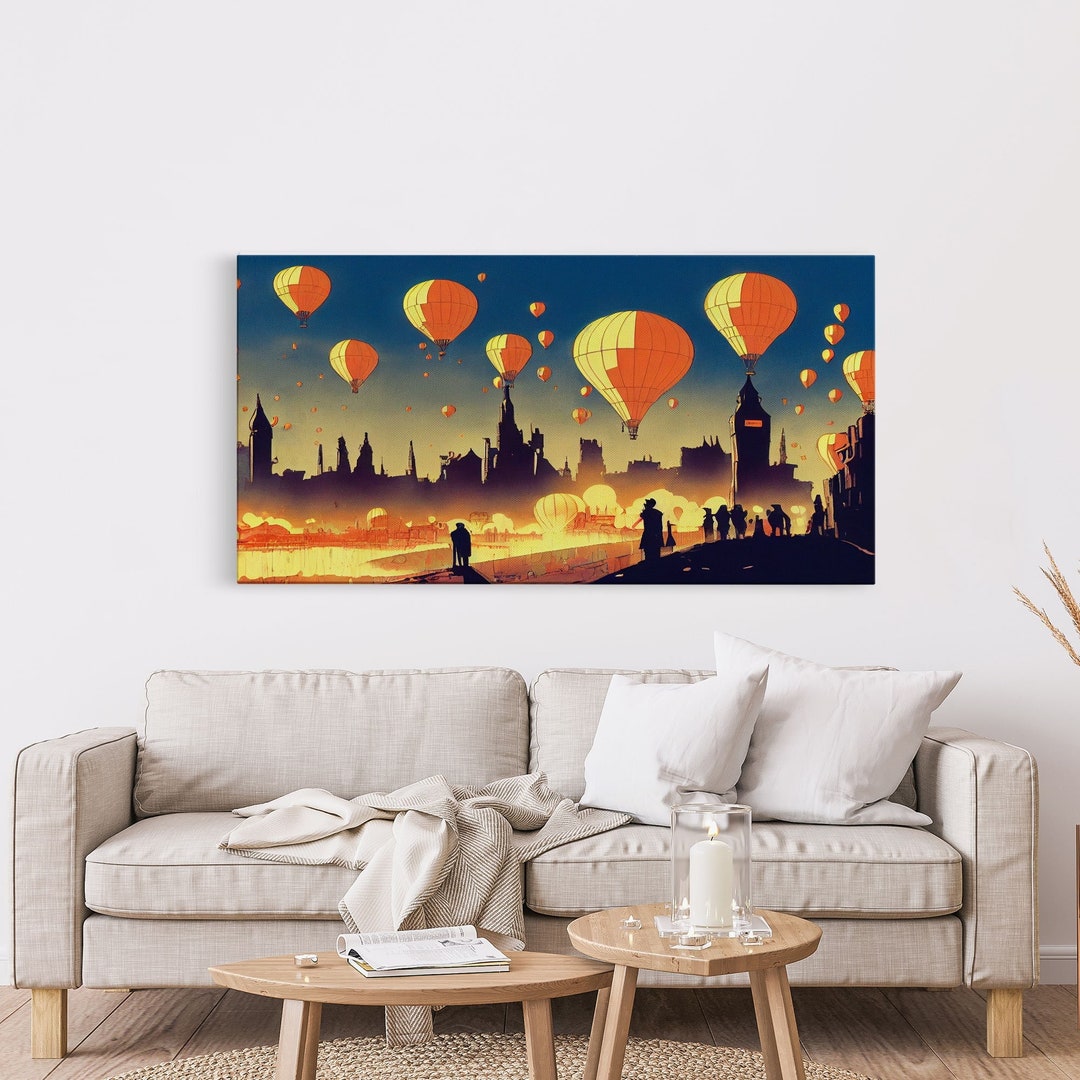 Flight of the Balloons Hot Air Balloon Armada Framed Canvas - Etsy