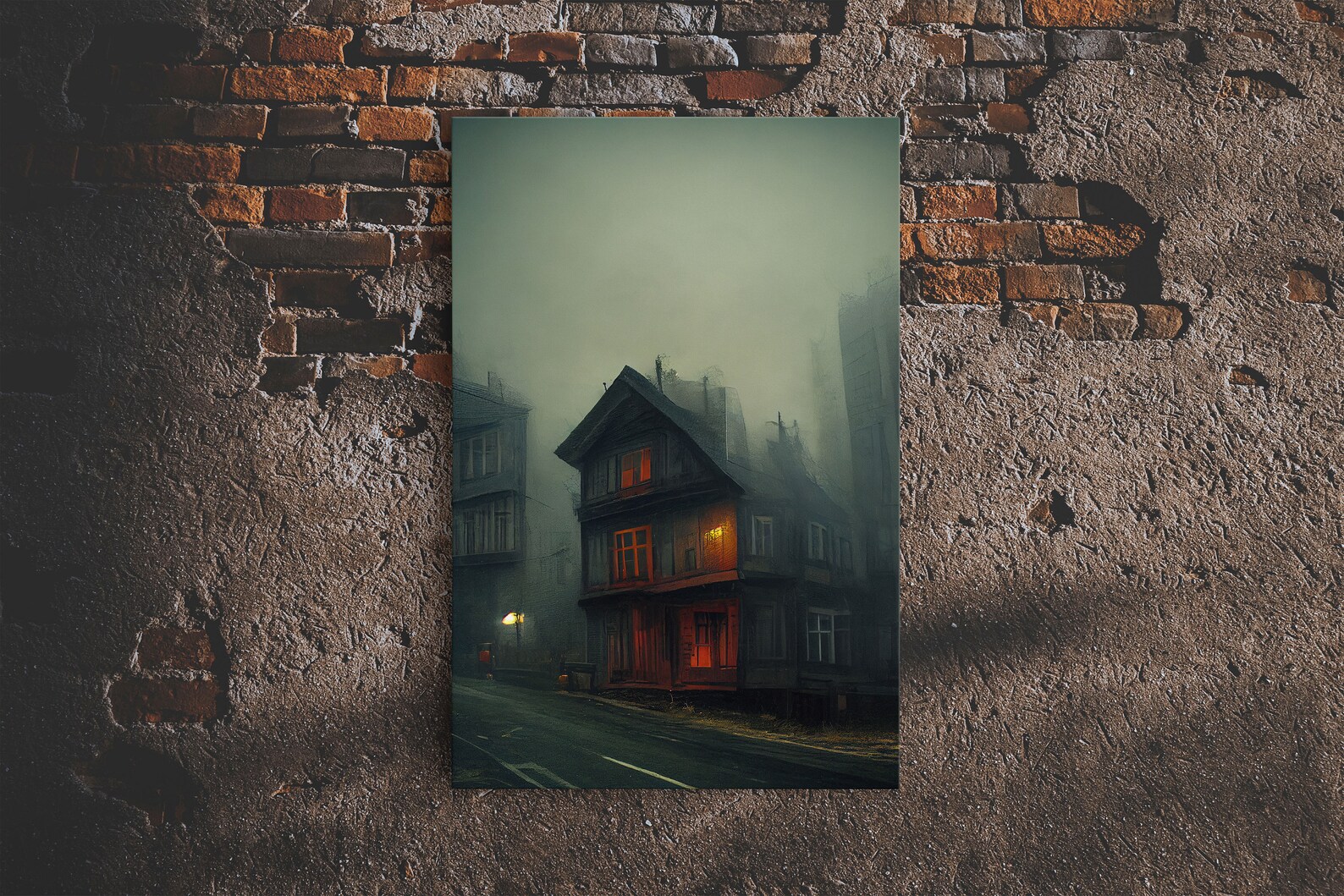 Spooky Gloomy Wall Art Haunted House Art Canvas Print - Etsy