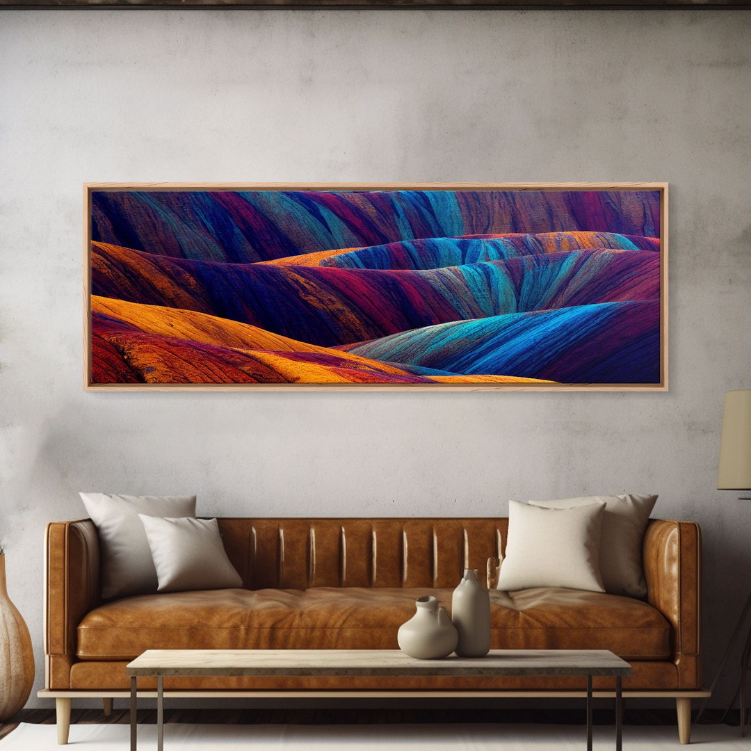 Colorful Geology Art, Surreal Rock Art, Extra Large Wall Art, Framed ...