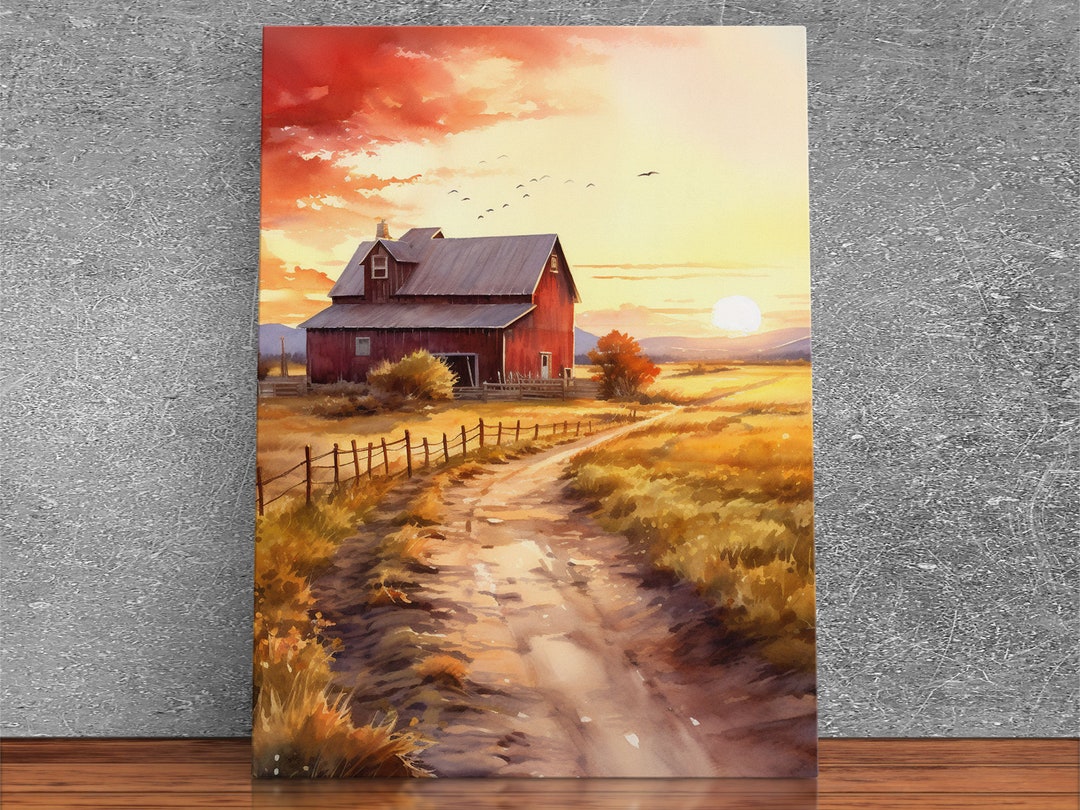 Barn Wall Art Rustic Red Canvas Print Farmhouse Chic Decor - Etsy