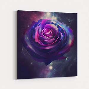 Space Rose, Flower Galaxy, Cool Space Art, Framed Canvas Print, Framed ...
