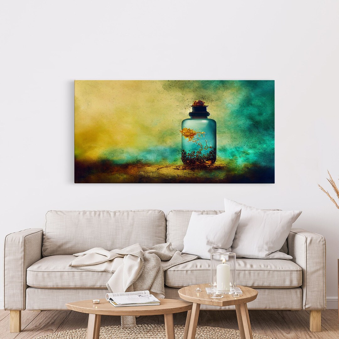 Mini World in a Bottle Colorful Miniature World Art Framed - Etsy