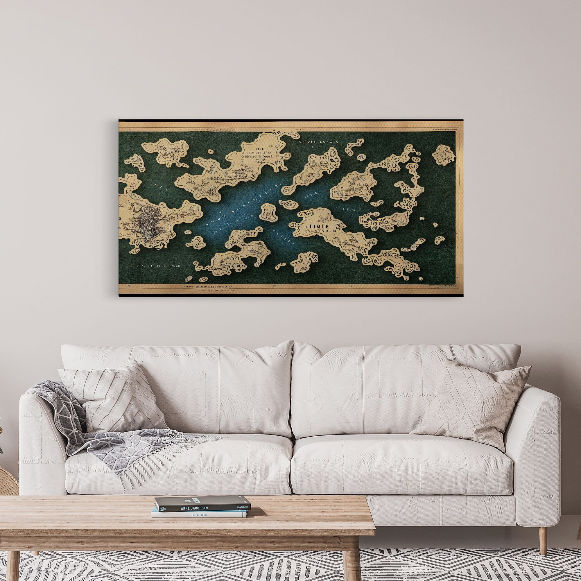 RPG World Map Concept Art Fantasy Map Ready to Hang Canvas - Etsy UK