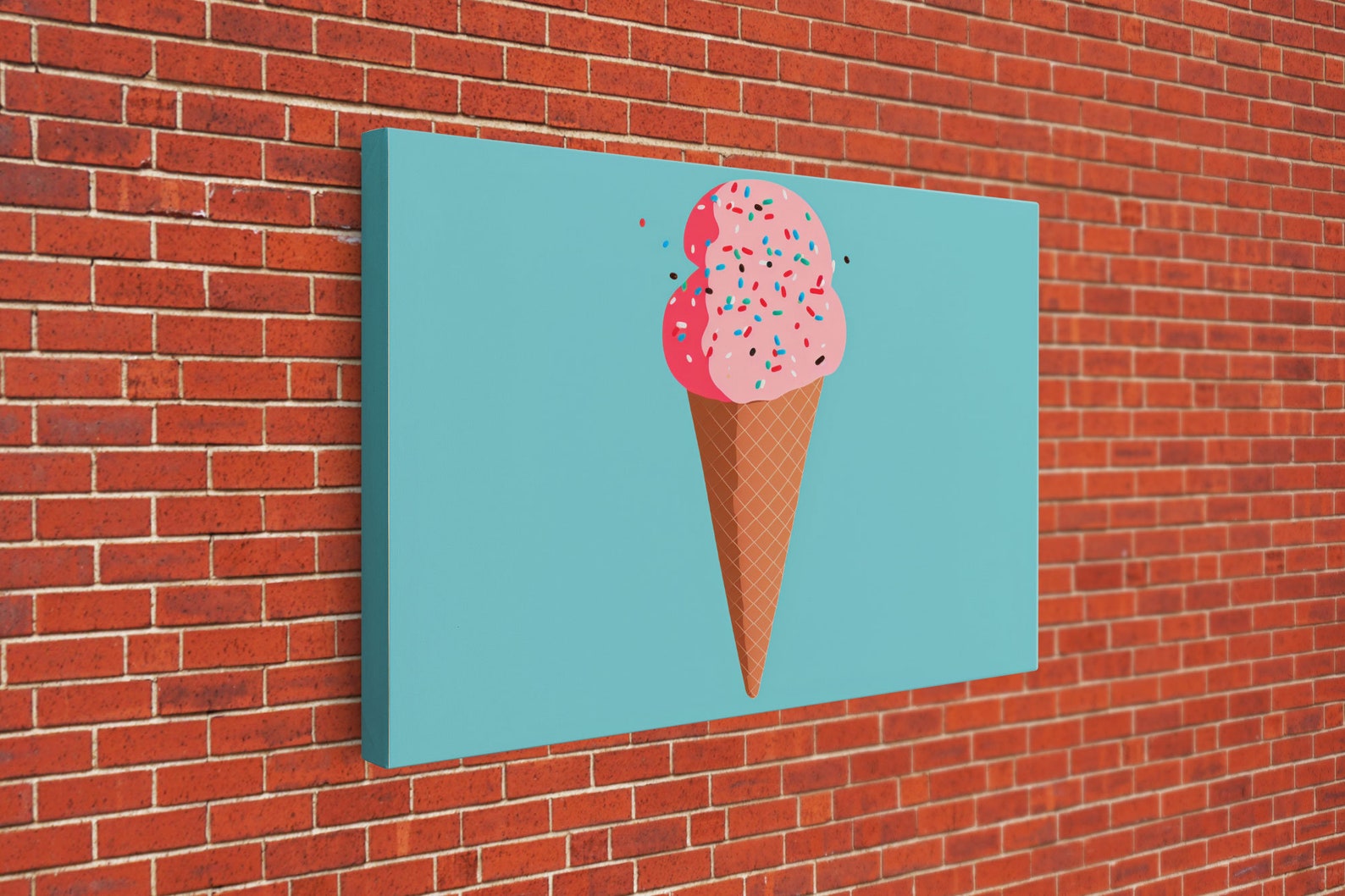 Pop Art Ice Cream Cone With Sprinkles Retro Style Framed - Etsy