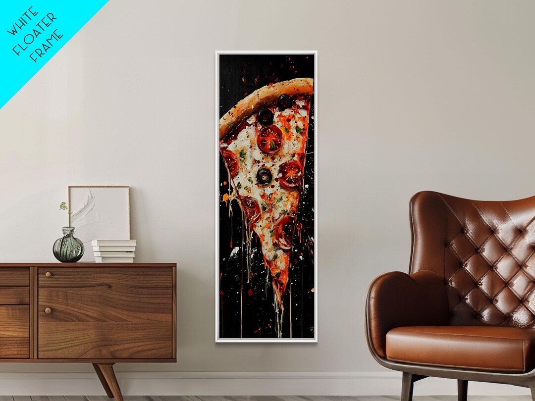 Pizza Painting Wall Art - Framed Canvas Print - Funky Kitchen Art ...