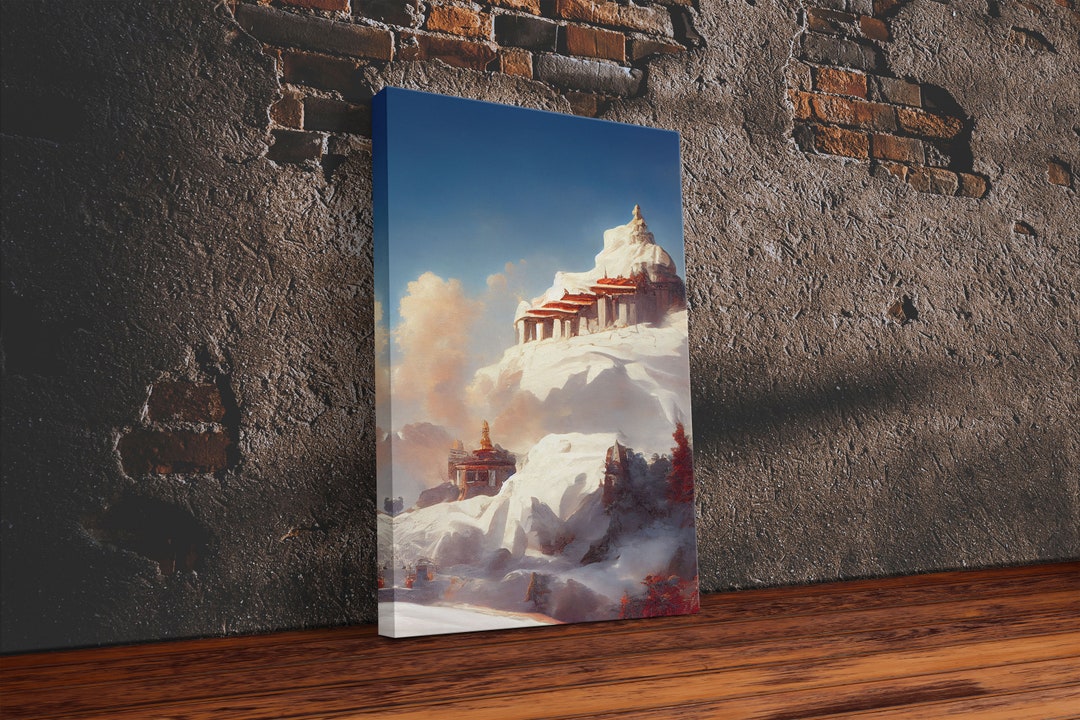 Buddhist Temple Wall Art Canvas Print Abstract Tibetan - Etsy
