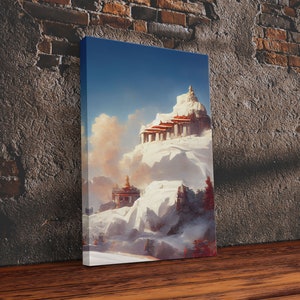 Buddhist Temple Wall Art Canvas Print Abstract Tibetan - Etsy
