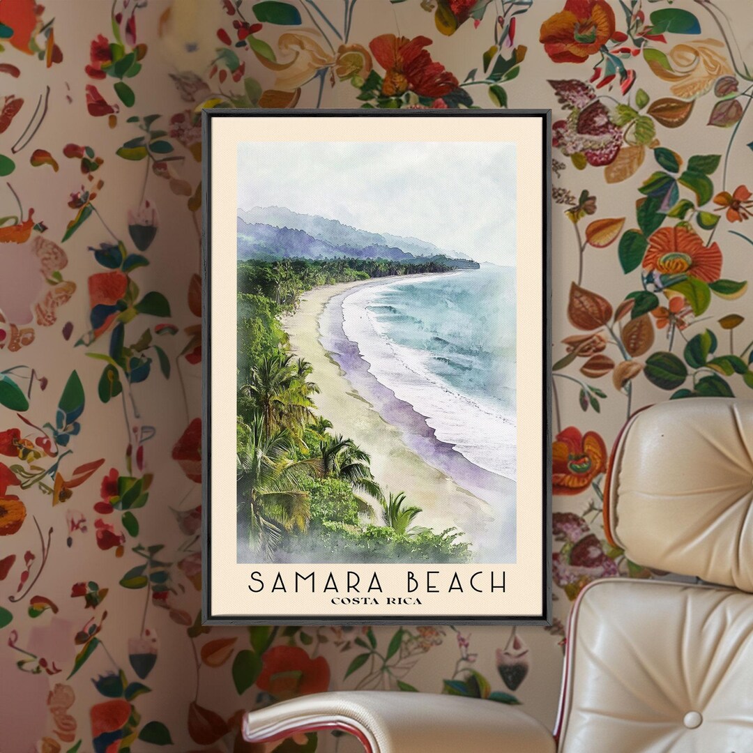 Samara Beach, Costa Rica Watercolor Print, Vacation Gift, Costa Rica ...