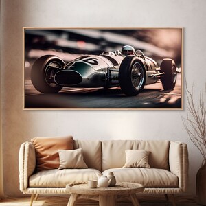 Vintage Race Car Art, Racing Art, Framed Canvas Print, Old Style F1 - Etsy