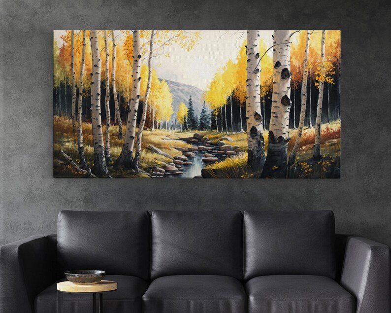 Birch Tree Wall Art Nursery Forest Framed Forest Canvas - Etsy