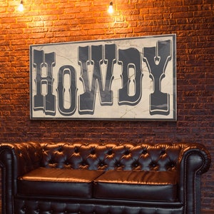 Typography Art Print howdy Western Decor, Southwestern Wall Art, Canvas ...