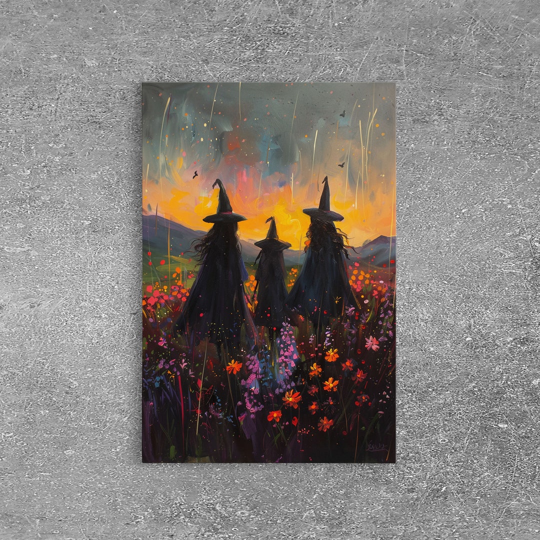The Witches of Spring, Framed Canvas Print, Beautiful Witch Coven ...