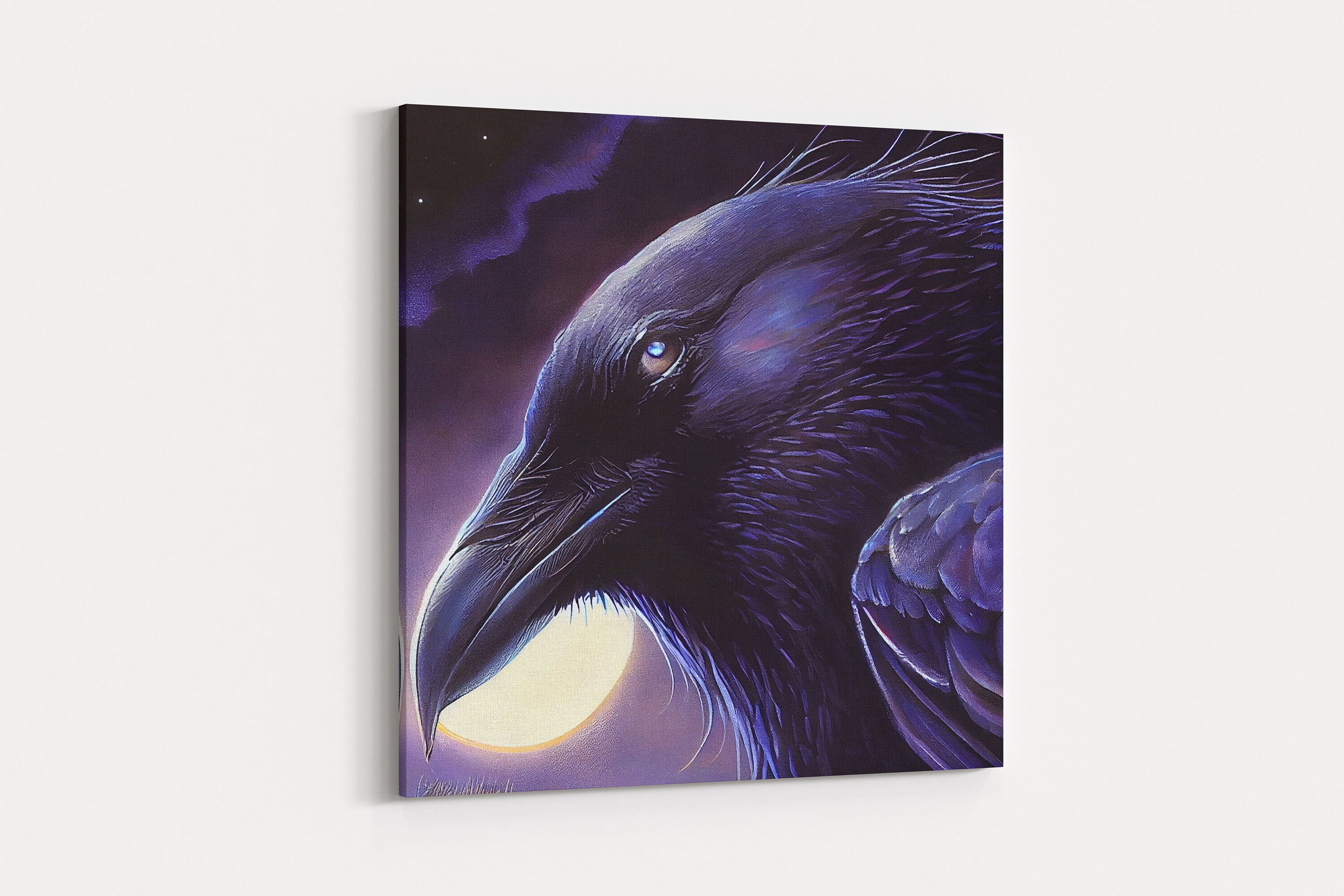 Portrait of a Raven Framed Canvas Print Wall Art Wall Decor - Etsy