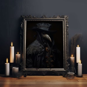 Gothic Plague Doctor Print, Vintage Canvas, Art Canvas Print, Dark ...