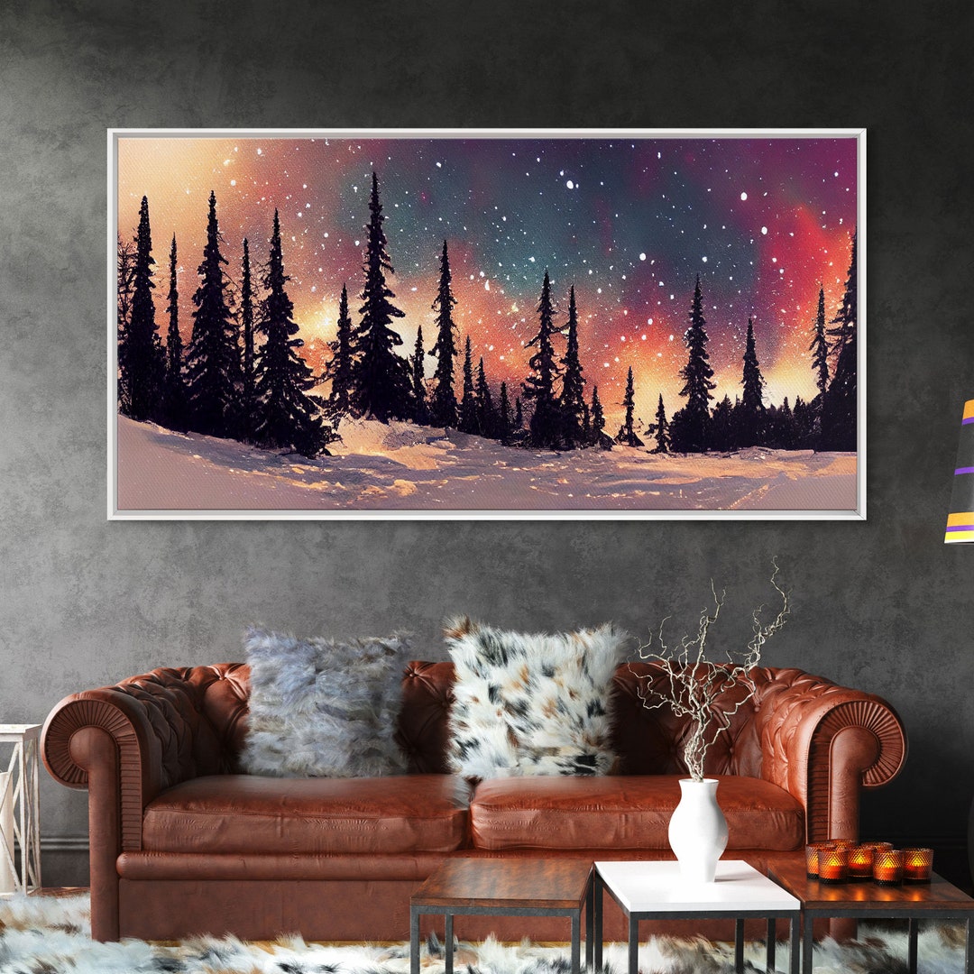 Snowfall in the Forest, Canvas Print, Winter Wall Art - Etsy
