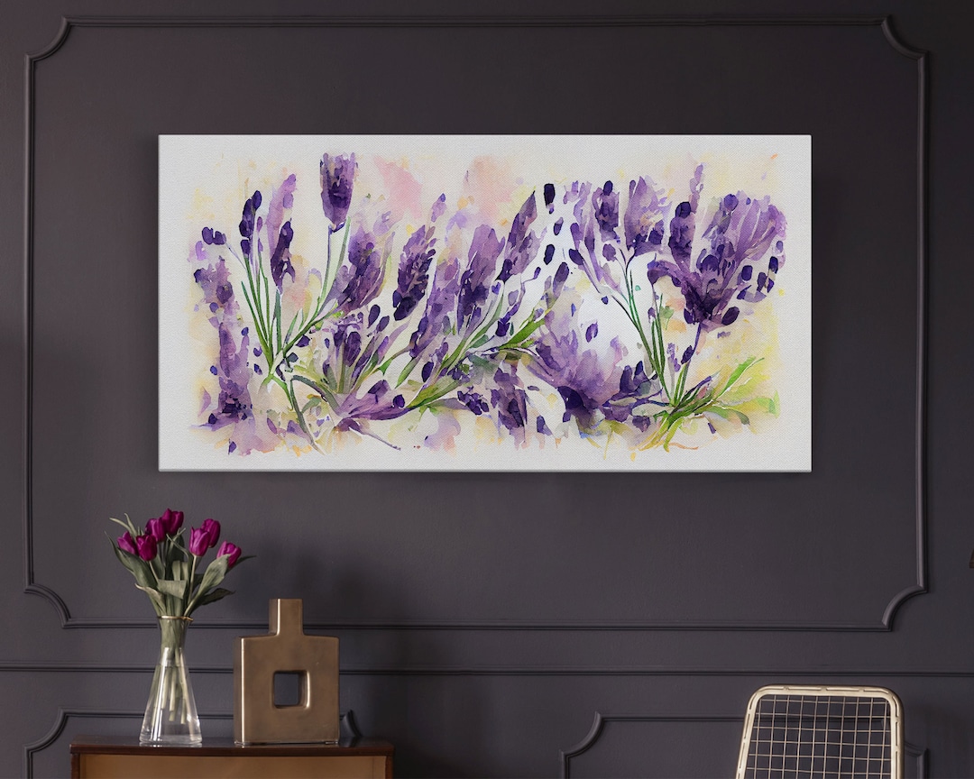 Floral Wall Art Wild Lavender Wall Art Canvas Print - Etsy