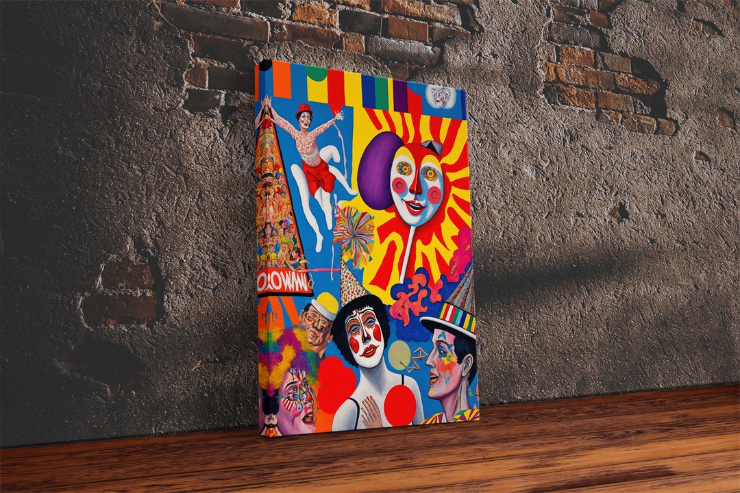 Fictional Circus Poster Art Canvas Print, Framed Canvas Art, Creepy ...