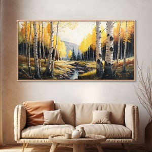 Birch Tree Wall Art, Nursery Forest, Framed Forest Canvas Print, Birch ...