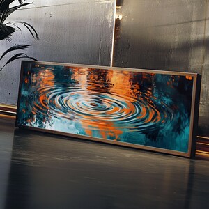 Ripple Effect Painting Abstract Water Reflection Wall Art Tranquil Zen ...