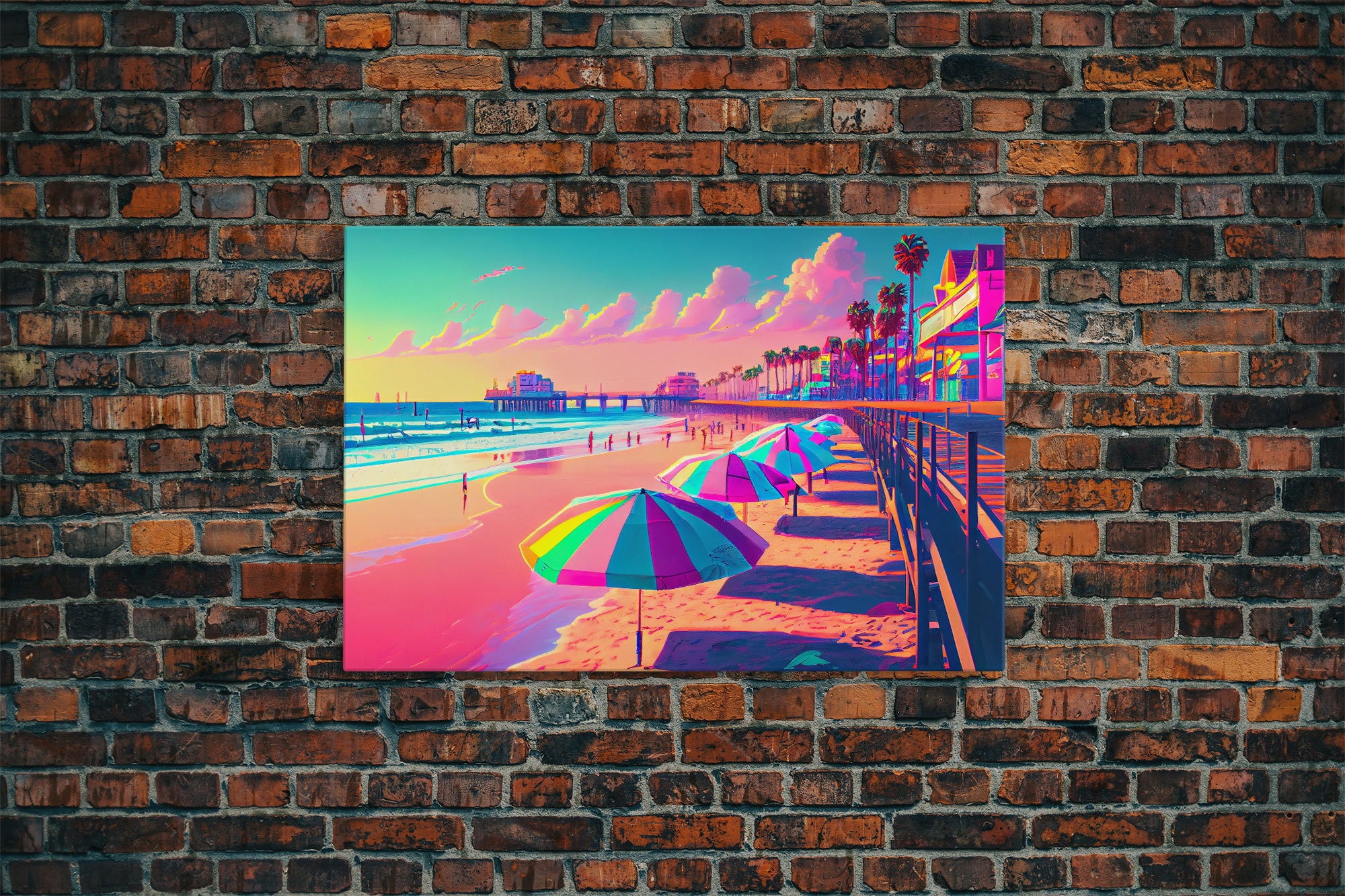 Neon Pastel Wall Art Vaporwave Aesthetic Boardwalk Neon - Etsy