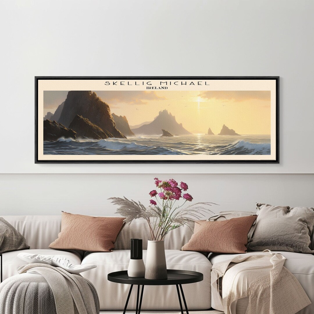 Skellig Michael Ireland Travel Poster Print, Framed Canvas Print ...