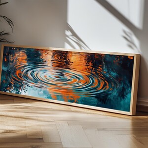 Ripple Effect Painting Abstract Water Reflection Wall Art Tranquil Zen ...