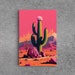 Mexico Cactus Art Synthwave Pink Art Framed Canvas Print - Etsy