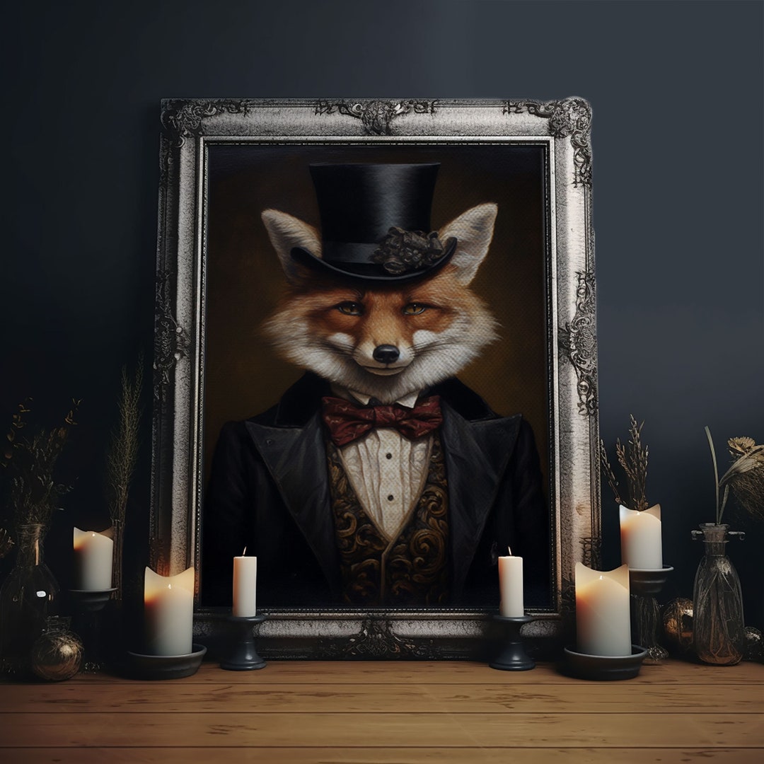 The Dapper Gentleman Business Fox, Framed Canvas or Canvas Print ...