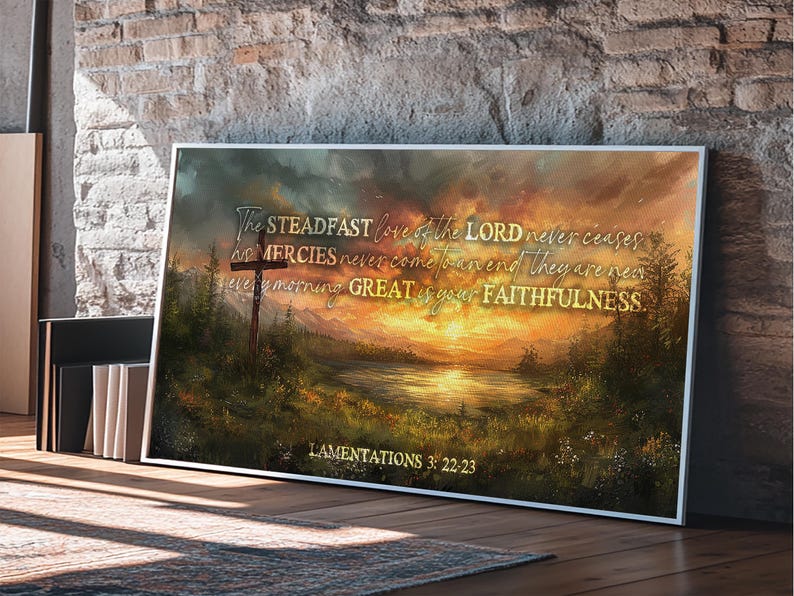 Lamentations 3:22-23 the Steadfast Love of the Lord, Bible Verse Decor ...