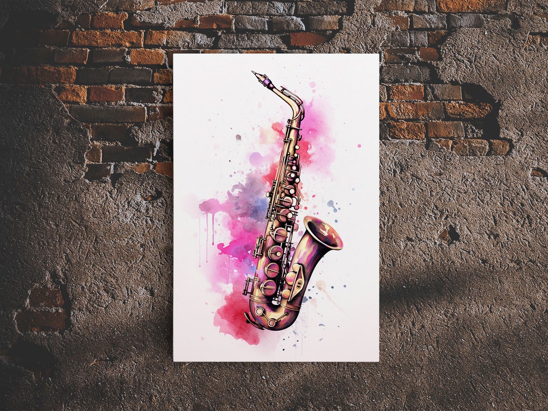 Saxophone Graffiti Wall Art, Saxophone Gifts, Cool Musical Wall Art ...