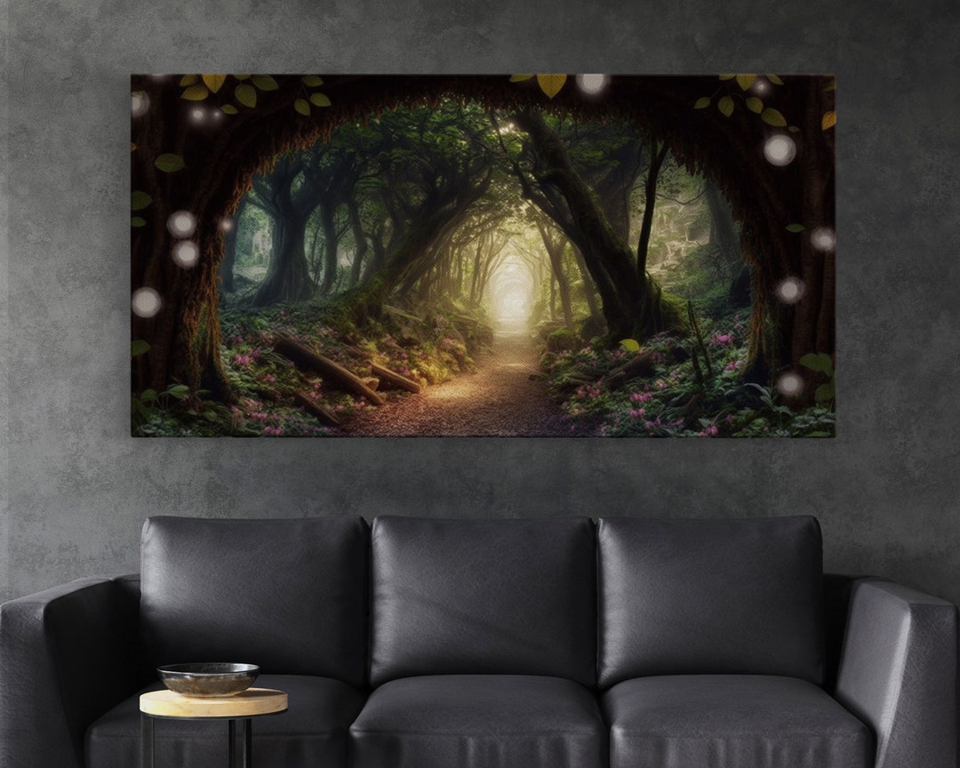 Path Through A Magical Enchanted Fairy Forest, Fantasy Art, Framed ...