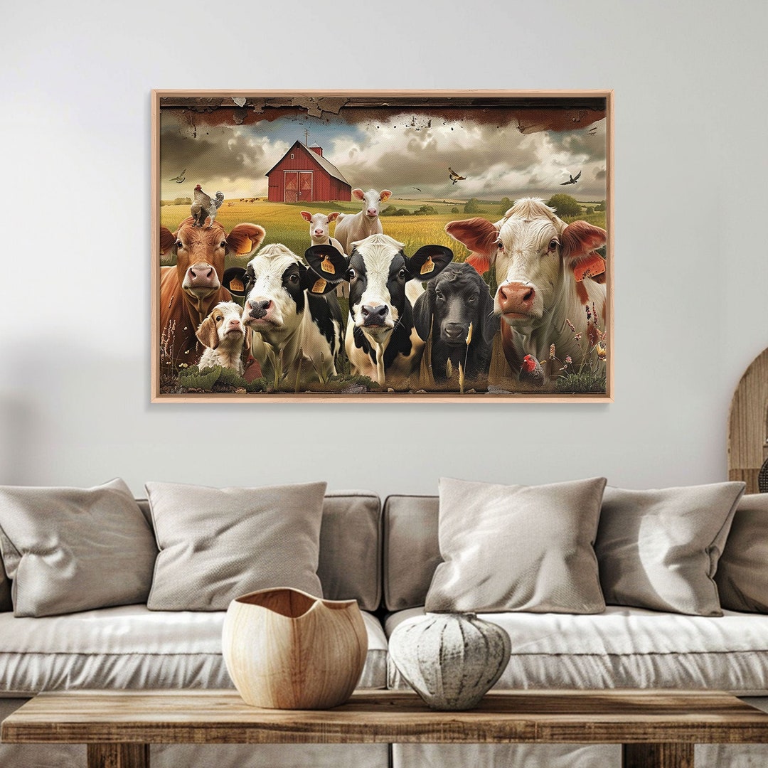 Cute Farmhouse Animal Print, Window Art, Wall Art, Home Decor, Wall ...