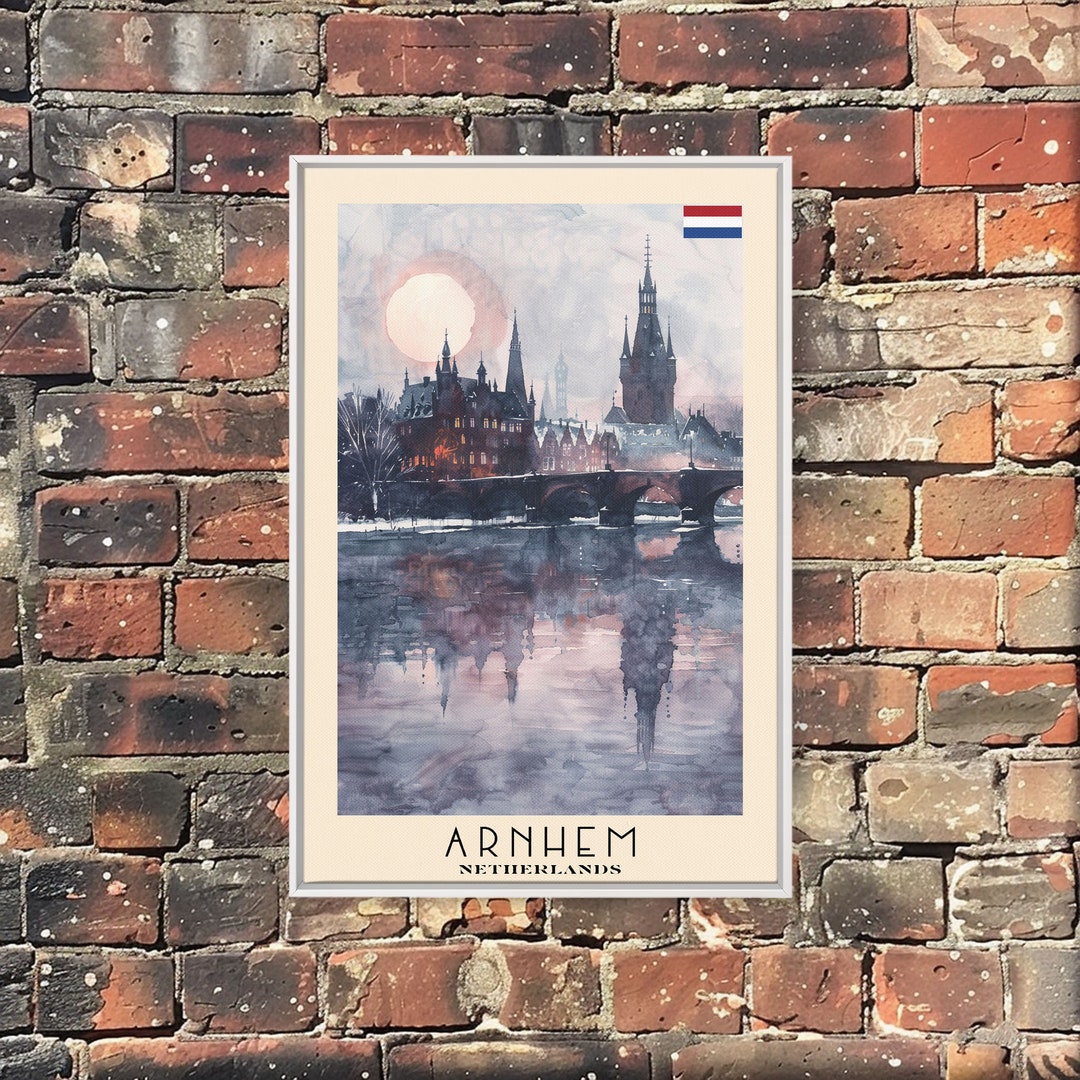 Arnhem Netherlands Travel Poster Framed Canvas Print, Wall Art, Home ...
