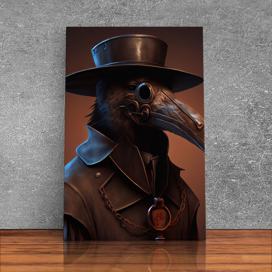 Plague Doctor Raven Black Plague Art Framed Canvas Print - Etsy