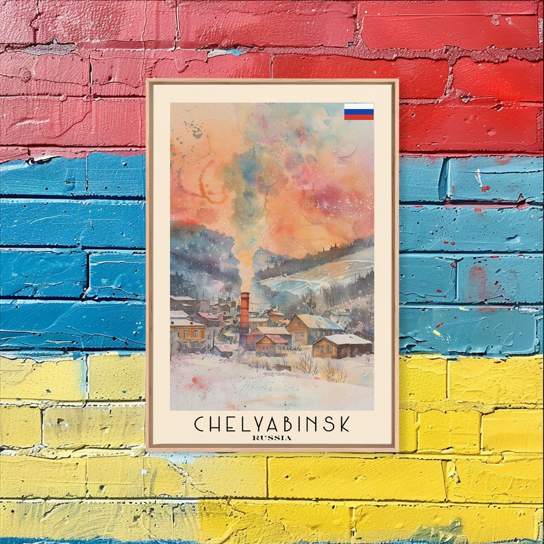 Chelyabinsk Russia Travel Poster Framed Canvas Print, Wall Art, Home ...