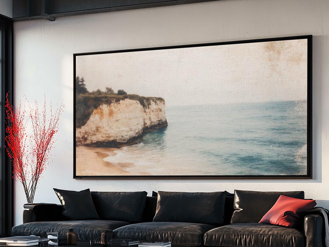 White Cliffs of Dover Framed Canvas Print, Oil Painting of England ...