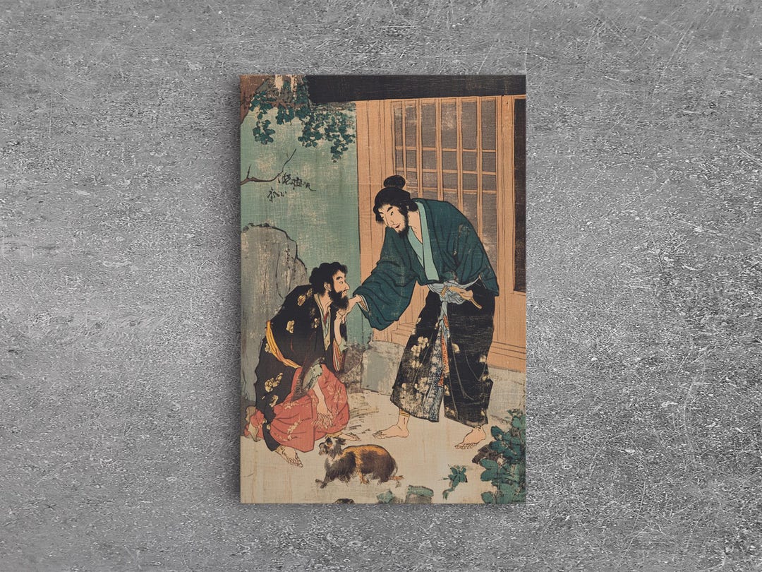Parable of the Rich Man and Lazarus Framed Canvas Print | Nihonga Wabi ...