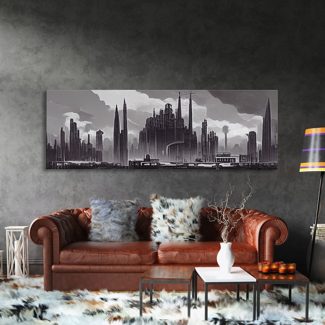 Dystopian Art Deco Style Architecture Extra Large Wall Art - Etsy