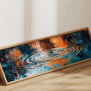 Ripple Effect Painting Abstract Water Reflection Wall Art Tranquil Zen ...