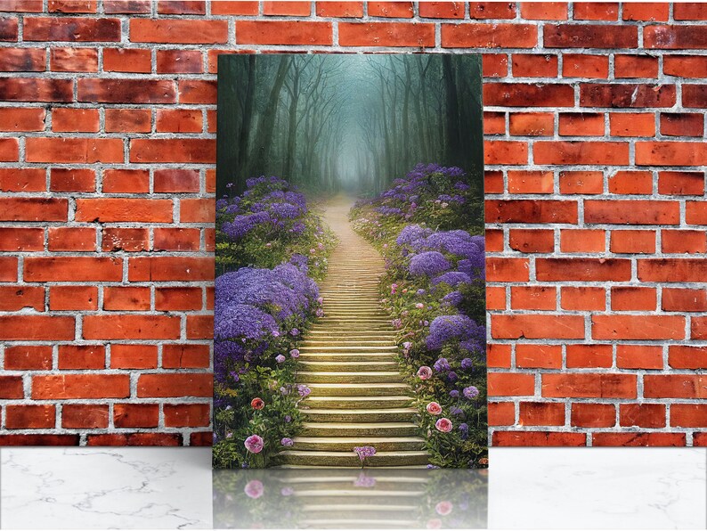 Lavender Lined Stairs Leading to the Haunted Forest Fantasy - Etsy