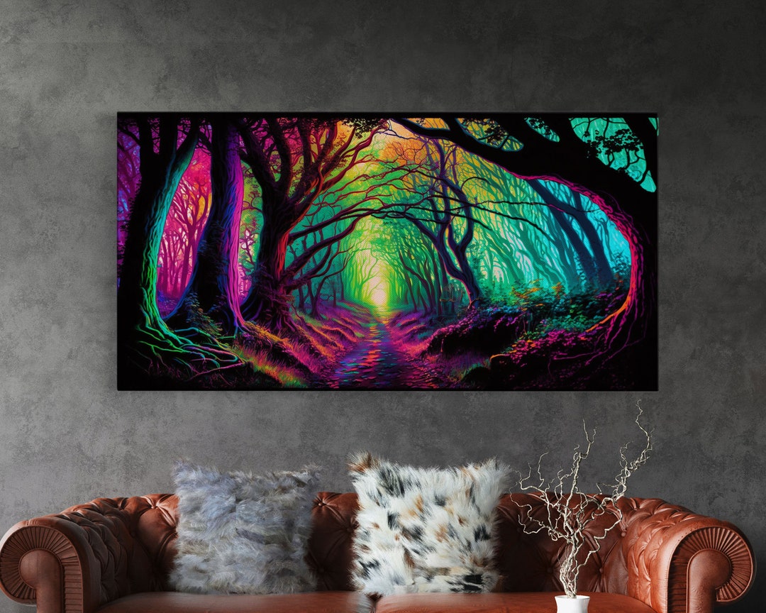 The Secret Grove Fantasy Art Pop Art Forest Landscape - Etsy